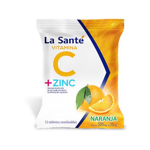 VITAMINA C 500 MG + ZINC 15 MG SABOR NARANJA